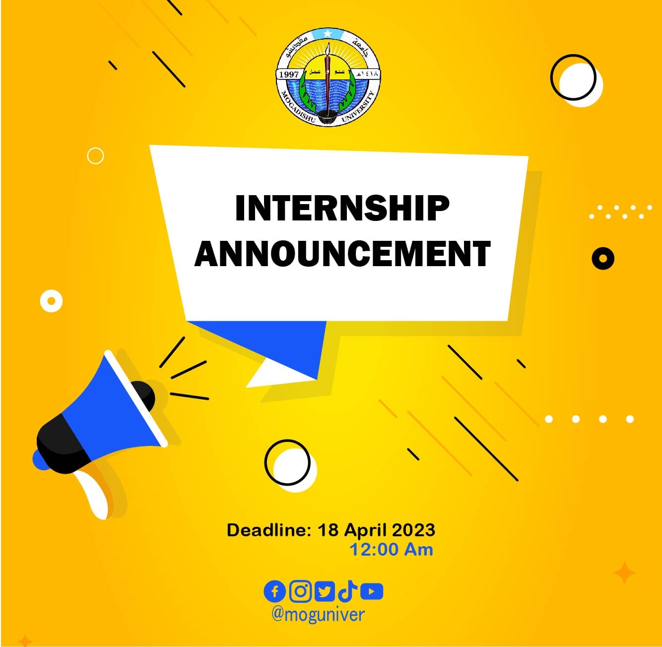 Announcement!!! Internship opportunity – Mogadishu University